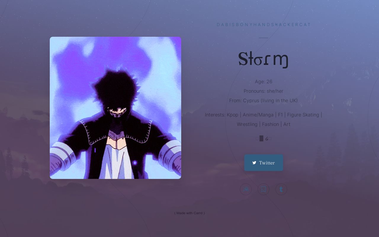 Tumblr Carrd